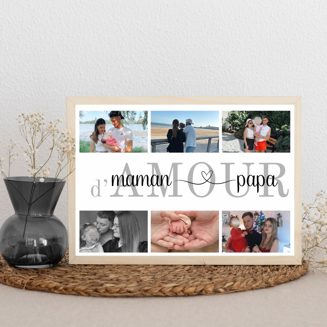Affiche maman papa d’amour – L'atelier des Ti Coeurs